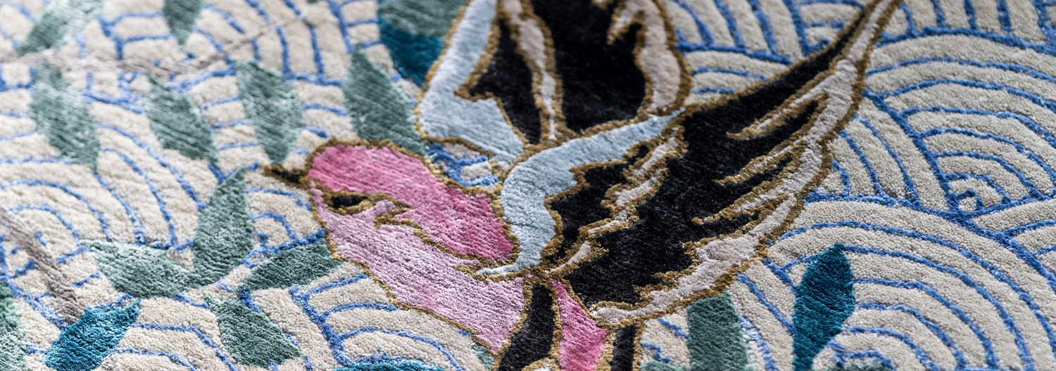 Chinoiserie rugs, wallpaper & fabric by Wendy Morrison.