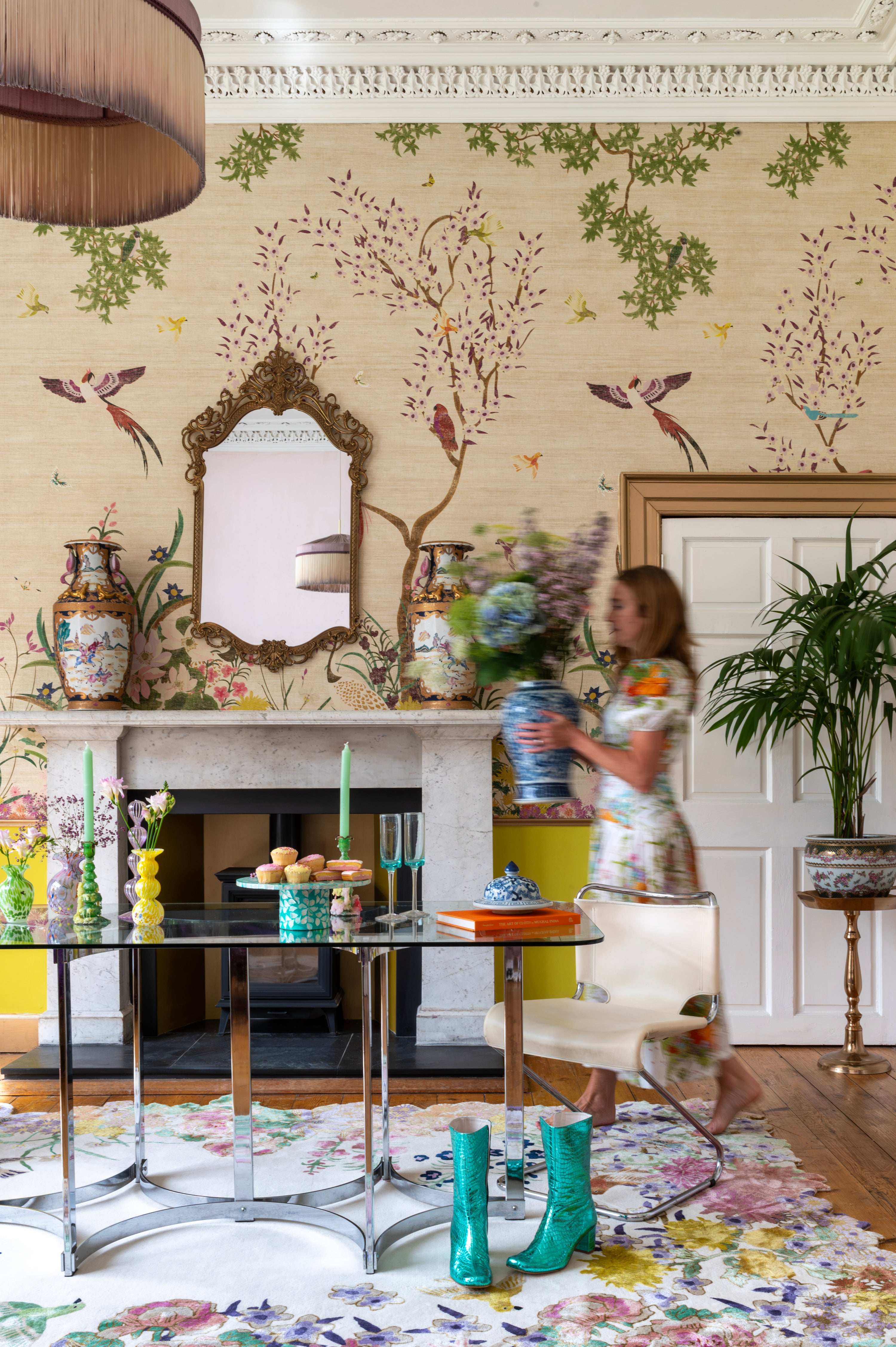 Chinoiserie rugs, wallpaper & fabric by Wendy Morrison.