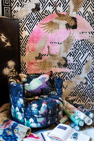 Chinoiserie rug designs, wallpaper & fabric by Wendy Morrison.