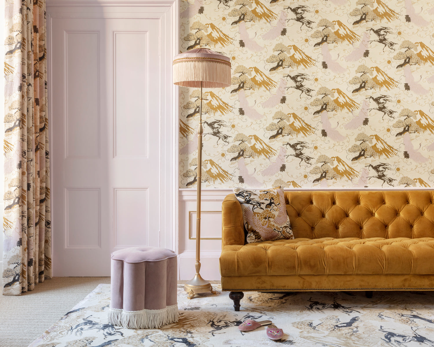 Chinoiserie rugs, wallpaper & fabric by Wendy Morrison.