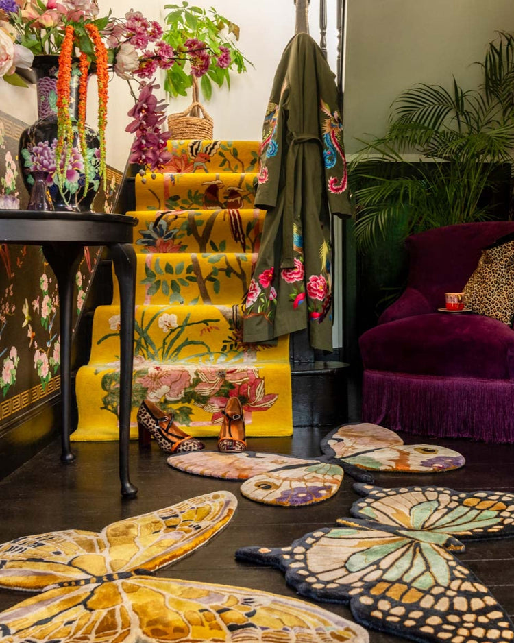 Chinoiserie rugs, wallpaper & fabric by Wendy Morrison.
