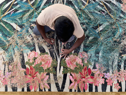 Chinoiserie rugs, wallpaper & fabric by Wendy Morrison.