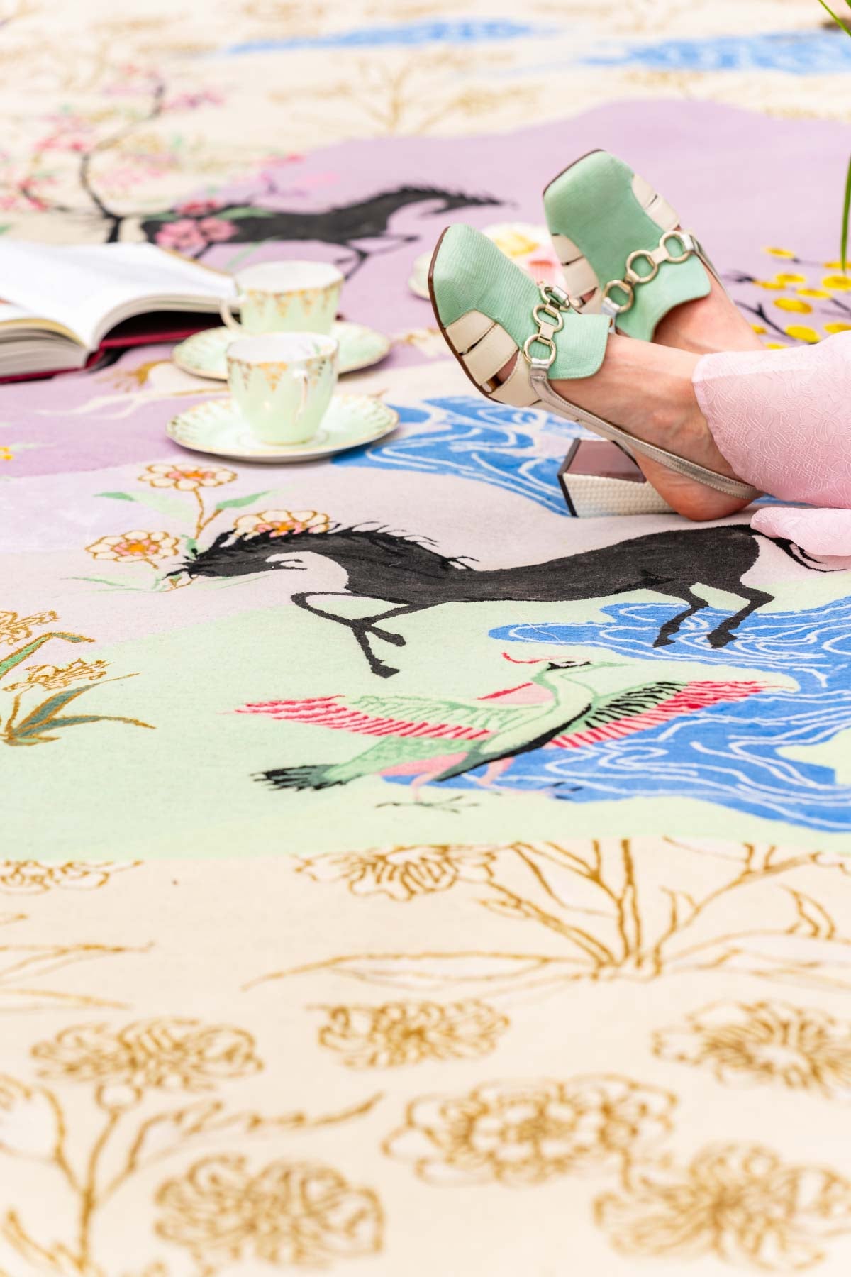 Chinoiserie rugs, wallpaper & fabric by Wendy Morrison.